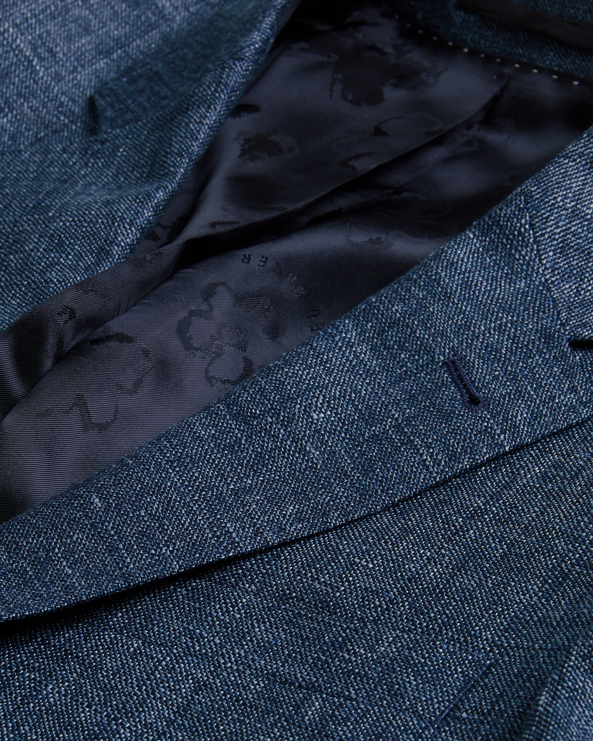 Shop Tyrusj Slim Fit Linen And Wool Suit Jacket Navy for Men Online ...