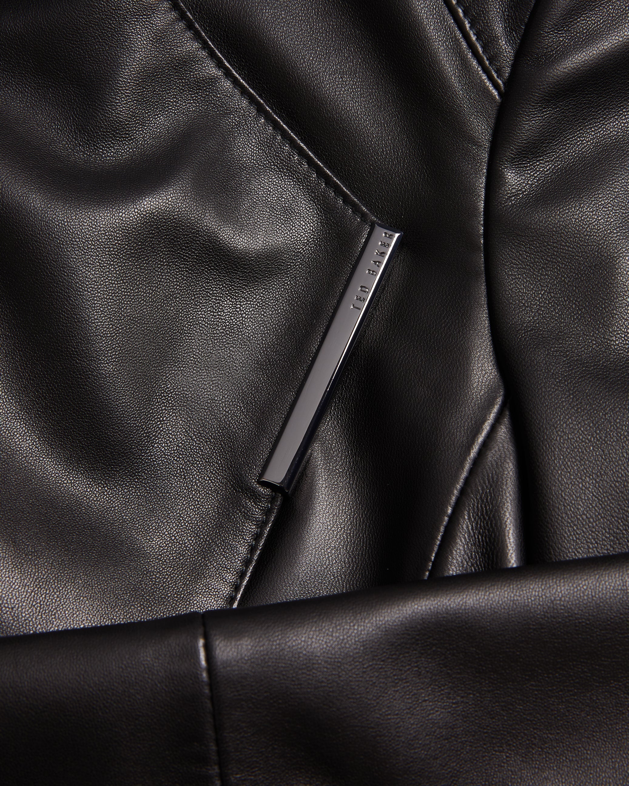 Shop Riyoze Cropped Leather Wrap Jacket Black for Women Online | Ted ...